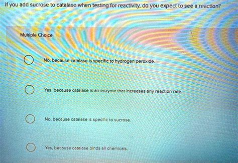 Solved If You Add Sucrose To Catalase When Testing For Reactivity Do