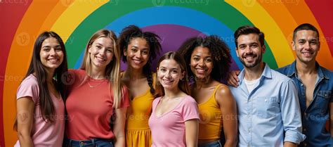 Vibrant Gay Rainbow Backdrop Emphasizing Diversity Inclusivity Colorful