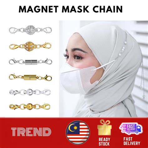 TRENDHijab Magnet Mask Chain Mask Chain Extensions Metal Copper Extender Magnetic Clasps