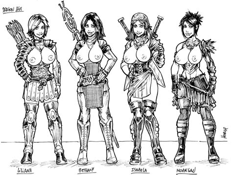 Rule 34 Bethany Dragon Age Black And White Breasts Dragon Age