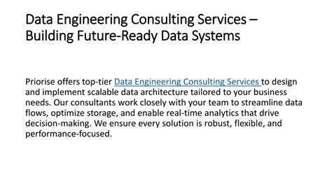 Ppt Data Engineering Consulting Services Building Future Ready Data