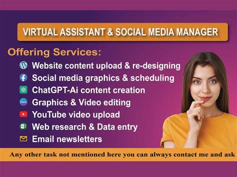 Virtual Assistant Admin Support Social Media Design And Management Expert Upwork