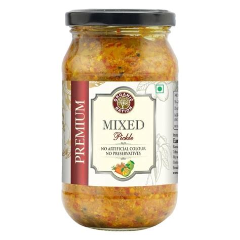 Organic Nation Mixed Pickle Achar 400 Gm Best For Home And Pantry Use