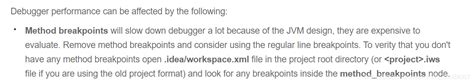 因method Breakpoints May Dramatically Slow Down Debugging引起的无法启动项目的问题