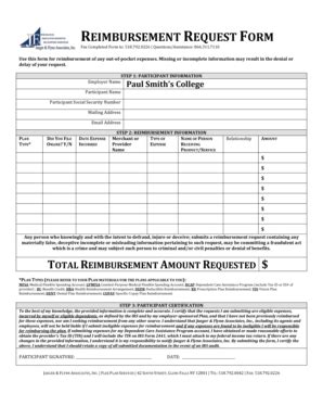Reimbursement Request Form Blank Fillable Template Fill Out Print