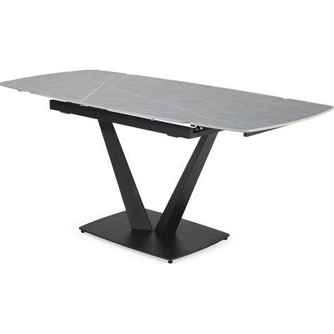 109 71 Extension Dining Table In Grey Marble Look Ceramic By Esf