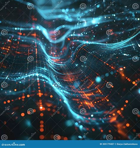 Abstract Background With Lights 3d Rendered Neuron Network With