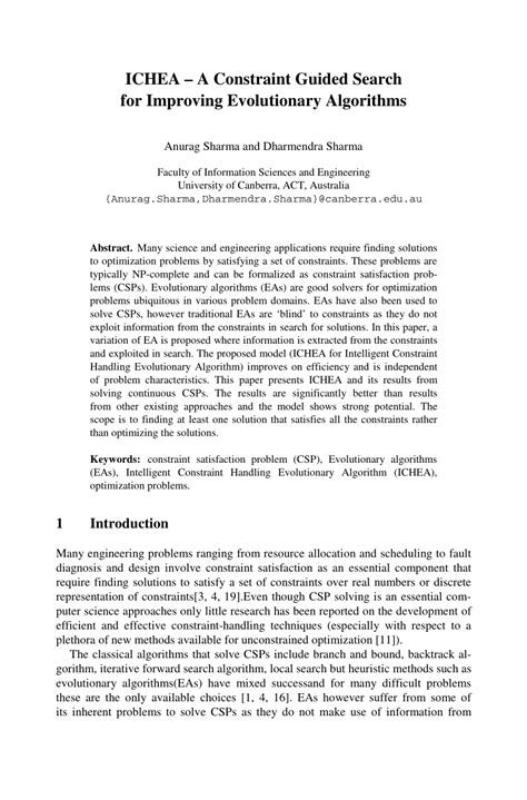 Pdf Ichea A Constraint Guided Search For Improving Evolutionary