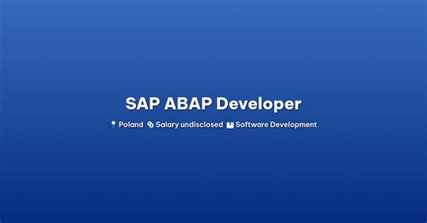 Sap Abap Developer At Pertemps Erp