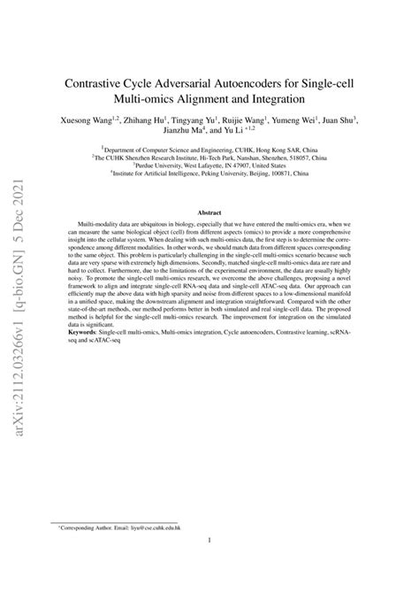 Contrastive Cycle Adversarial Autoencoders For Single Cell Multi Omics