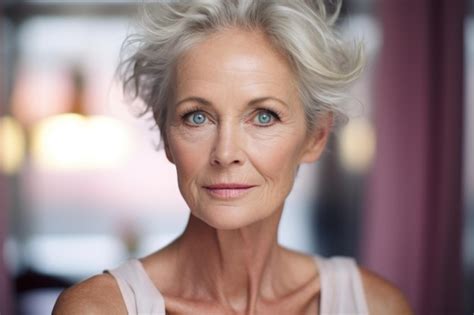 Premium Ai Image Beautiful Senior 60 Years Old Mid Aged Mature Woman