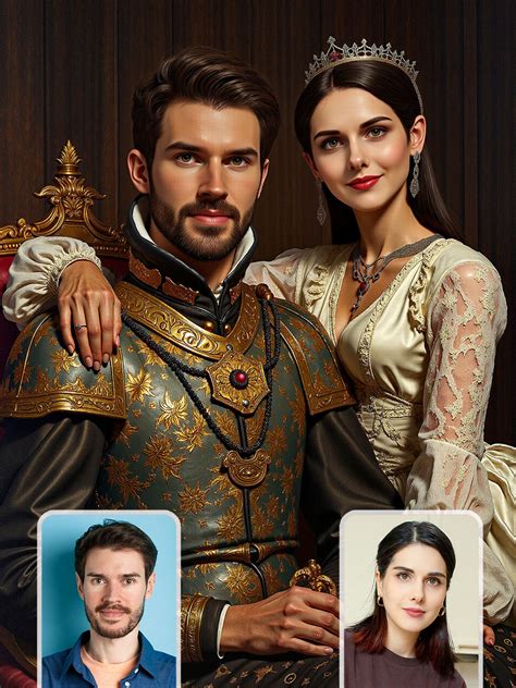 Vintage Romance Noble Couple Portraits E Customize