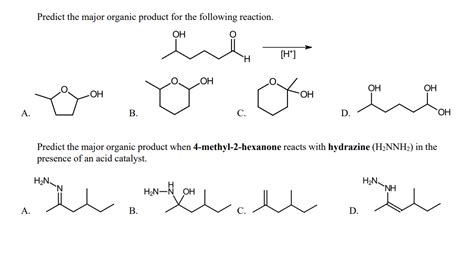 [Solved] . Predict the major organic product for the following reaction.... | Course Hero