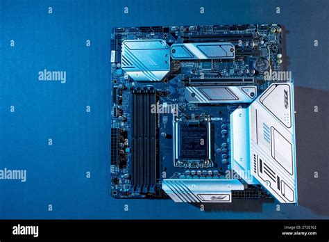 Modern Powerful And Fast Motherboard With Slots For Memory And CPU The Concept Of PC Hardware