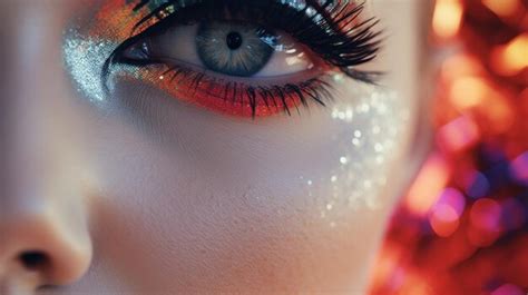 Premium Photo A Close Up Of A Womans Eye With Glitter Ai