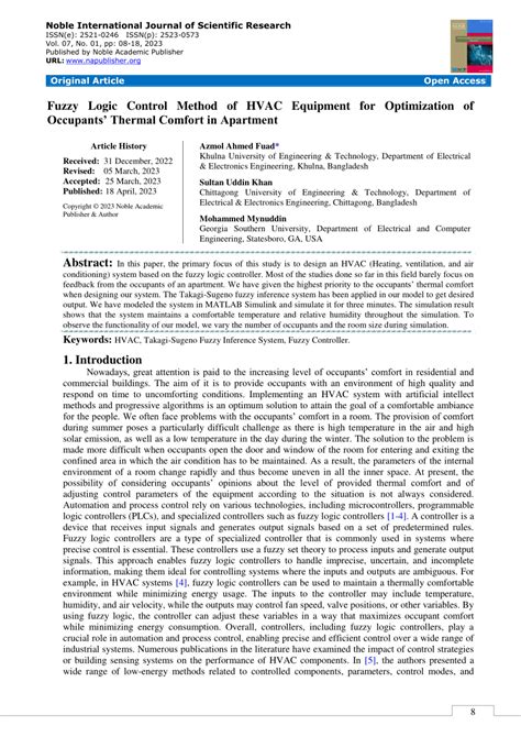 pdf fuzzy logic control method of hvac equipment for optimization of