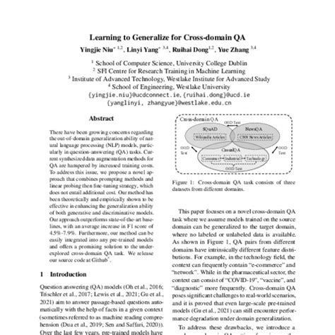 learning to generalize for cross domain qa acl anthology
