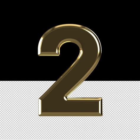 Premium PSD Number 2 Text Effect Ice