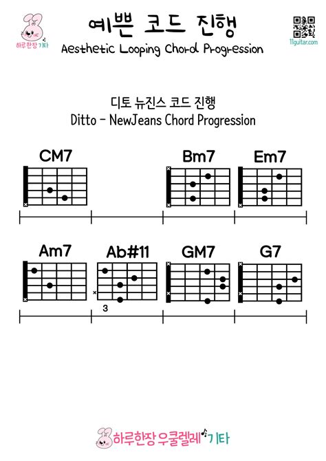 Cm7 Bm7 Em7 Am7 Ab 11 Gm7 G7 디토 뉴진스 코드 진행 Ditto Newjeans Chord