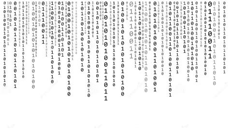 Technology Vector Binary Code Random Falling Digits On Screen Hacked