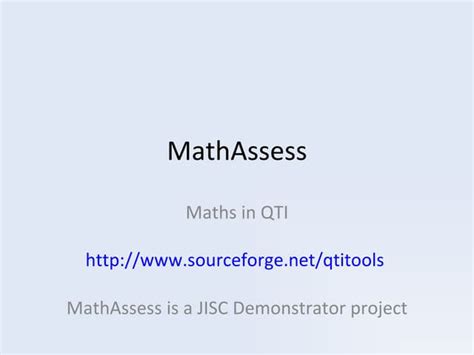 Math Assess Demo 20090130 Ppt