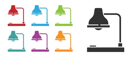 흰색 배경에 격리된 블랙 테이블 램프 아이콘입니다 테이블 오피스 램프 다채로운 아이콘을 설정합니다 벡터 일러스트레이션 0명에 대한 스톡 벡터 아트 및 기타 이미지 Istock
