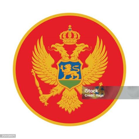 몬테네그로 국기입니다 플래그 아이콘입니다 표준 색상 둥근 깃발 컴퓨터 일러스트레이션 디지털 일러스트레이션 벡터 일러스트 레이 션입니다 개념에 대한 스톡 벡터 아트 및 기타