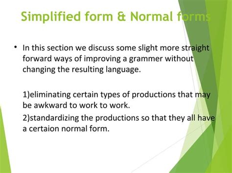 Simplifies And Normal Forms Theory Of Computation Ppt