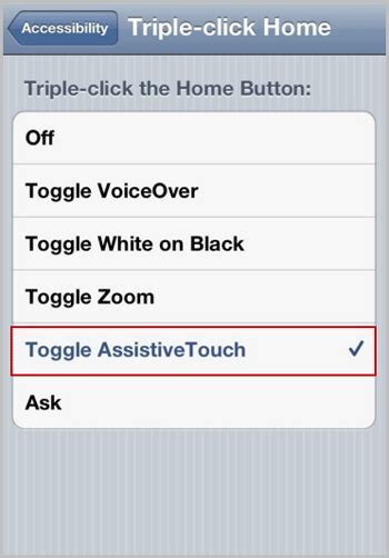 Steps To Toggle Assistive Touch Off On