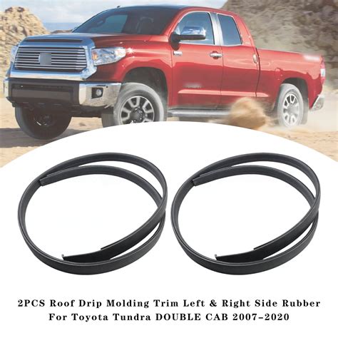 2pcs Roof Drip Molding Trim Left And Right Side Rubber For Toyota Tundra