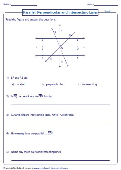 Image Result For Naming Types Of Lines Worksheet 4th Grade Parallel And Perpendicular Lines