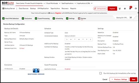 how to configure vm backup in bdrsuite 7 0 0 mastering vmware