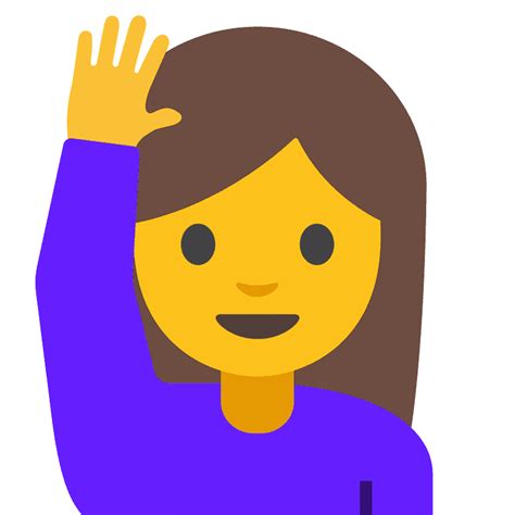 Person Raising Hand Free Vector Emoji On