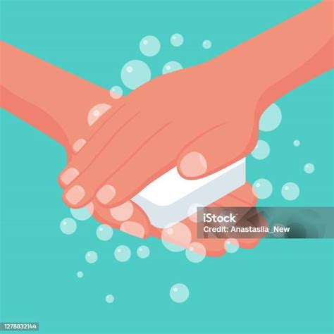 손 등색 아이콘을 씻으시다 비누 거품에 손에 비누를 들고 남자 3차원 형태에 대한 스톡 벡터 아트 및 기타 이미지 3차원 형태 각질제거 개성 개념 Istock