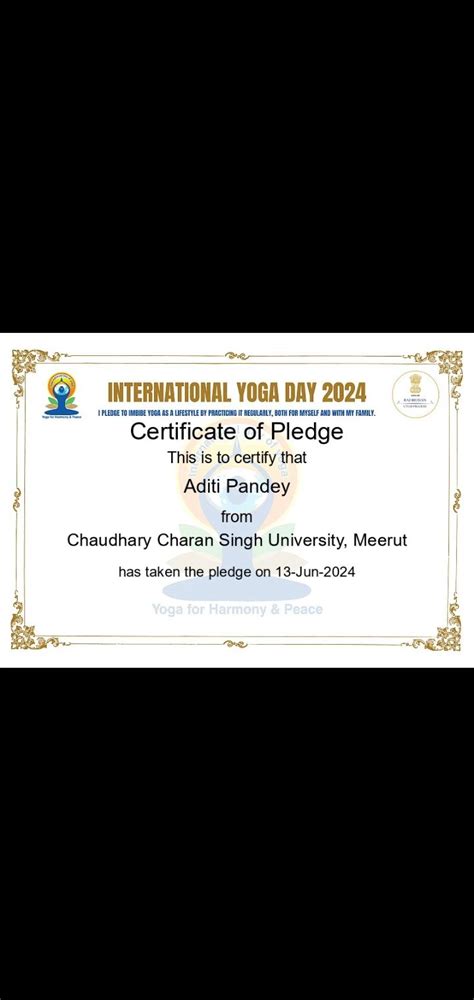 Aditi Pandey On Linkedin Certificate Awarness Pledge