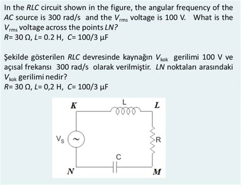Solved In The RLC Circuit Shown In The Figure The Angular Chegg