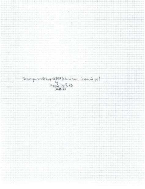 Pdf Emfs 6 Nonuniqueness Of Loops And Emf Distributions Revision2