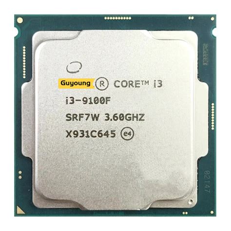 โปรเซสเซอร์ Yzx Core I3 9100f I3 9100f 3 6 Ghz ใช้แล้ว Srf7w Srf6n Quad Core Quad Thread Cpu 65w