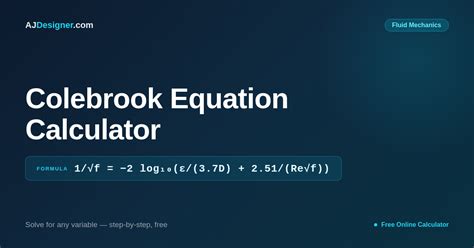 Colebrook Equation Calculator