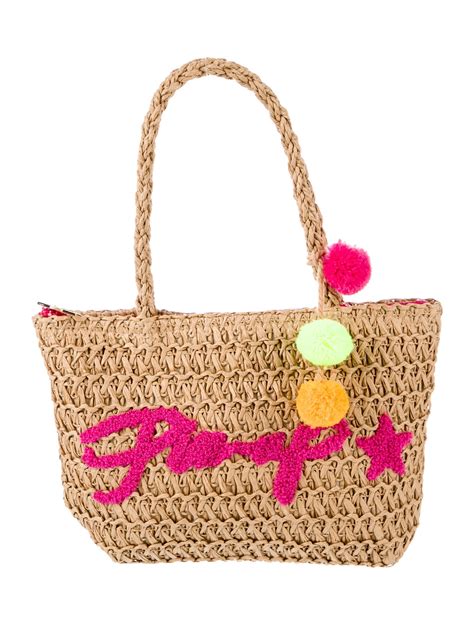 Nannacay Raffia Pom Pom Accent Handle Bag Wtags Neutrals Handle Bags