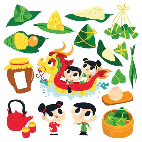 Chinese Dragon Boat Festival Cartoon Stock Illustrations 1 082