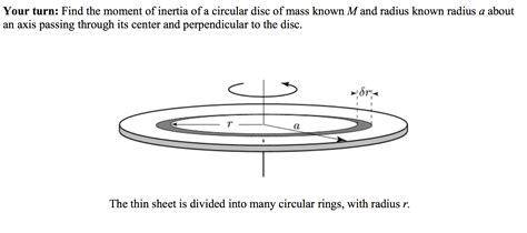 Solved Find The Moment Of Inertia Of A Circular Disc Of Mass Chegg