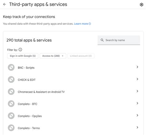 javascript function to remove access to third party apps and services