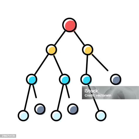Binary Search Algorithm Color Icon Vector Illustration Stock
