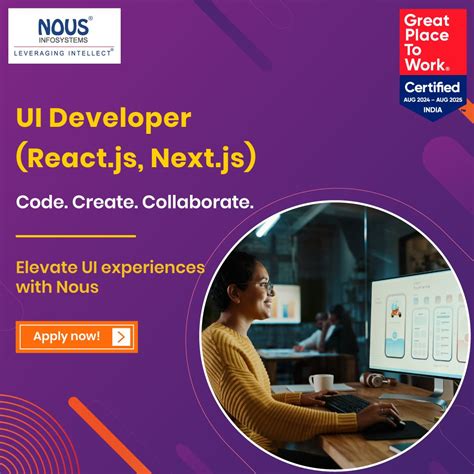 Uideveloper Hiring Nous Hiringnow Jobopenings Recruiting Reactjs Nous Infosystems