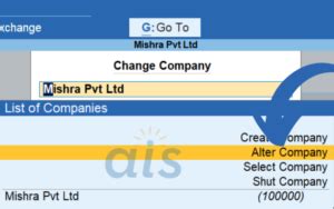 Alter Edit Existing Company Info In TallyPrime Explained With Steps Ankit IT Solutions