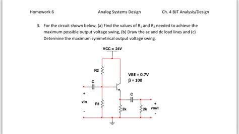 Solved For The Circuit Shown Below A Find The Values Of Chegg