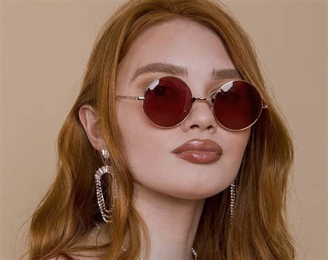 Hot Pink Tint Round Frame Sunglasses Etsy