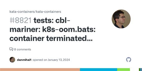 Tests Cbl Mariner K8s Oombats Container Terminated Reason Error