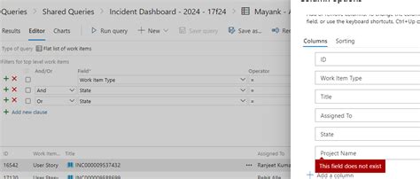 Custom Columns Are Not Visible On Edit Query Section In Devops